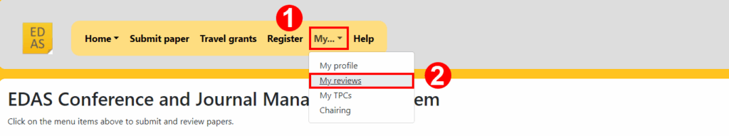 Tutorial: submitting a review in EDAS – ICEGOV 2025